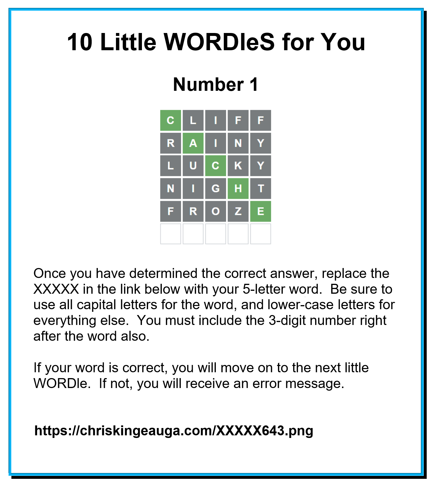 GCACDAY 10 Little WORDleS for You (Unknown Cache) in Ohio, United ...